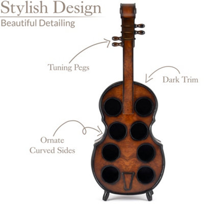 Cello Wine Rack Wooden 8 Bottle Holder With Mahogany Effect H101cm Christow