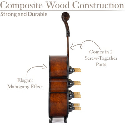 Cello Wine Rack Wooden 8 Bottle Holder With Mahogany Effect H101cm Christow