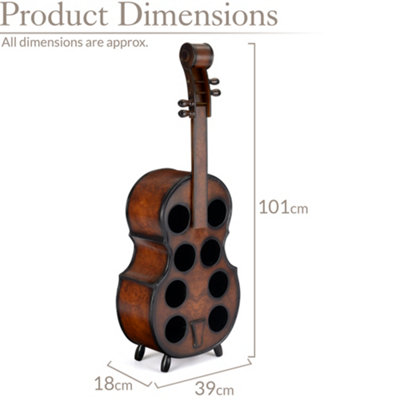 Cello Wine Rack Wooden 8 Bottle Holder With Mahogany Effect H101cm Christow