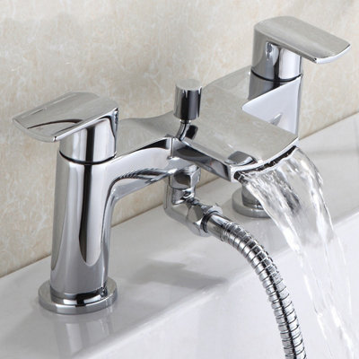 Centa Waterfall Bath Shower Mixer Tap with Shower Kit | DIY at B&Q