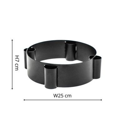 Centrepiece Candle Holder in Black H7Cm W25Cm | DIY at B&Q