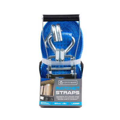 Centurion 8m Heavy Duty Ratchet Strap 5000kg Load Break Strength 50mm ...