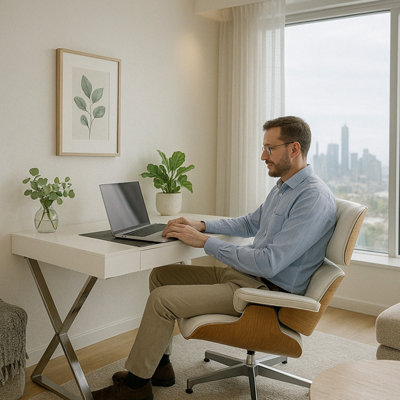 Centurion Supports ADONIS Gloss White and Chrome Ergonomic Home Office ...