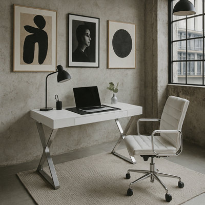 Centurion Supports ADONIS Gloss White and Chrome Ergonomic Home Office ...