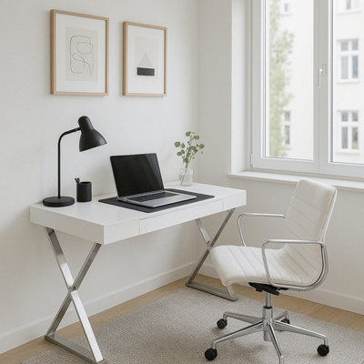 Centurion Supports ADONIS Gloss White and Chrome Ergonomic Home Office ...
