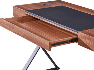 Centurion Supports ADONIS Walnut Ergonomic Home Office Desk with Built ...
