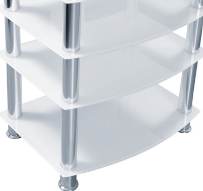 Centurion Supports Galago 5-Shelf White with Silver Legs Flat Screen TV ...