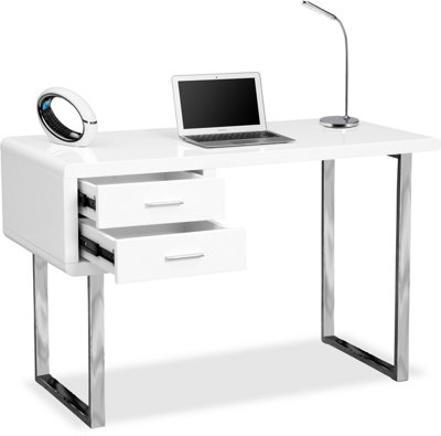 Centurion Supports HARMONIA Gloss White with Chrome Legs 2-Drawer ...