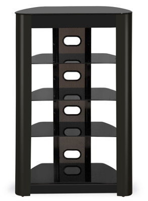 Centurion Supports Zinnia 5-Shelf Black Glass with Gloss Black Fascia ...