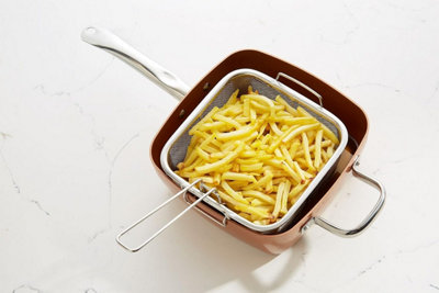 Cera Titanware Deep-Sided Copper-Infused Square Non-Stick Cooking Pan ...
