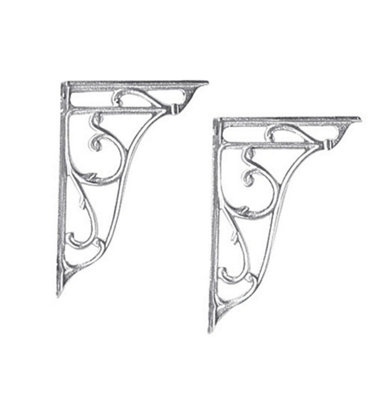 Ceramic Accessories Pair of Ornate Cistern Brackets - Chrome