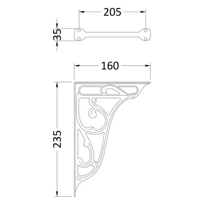 Ceramic Accessories Pair of Ornate Cistern Brackets - Chrome