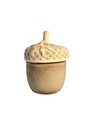 Ceramic Acorn Pot With Lid 13.