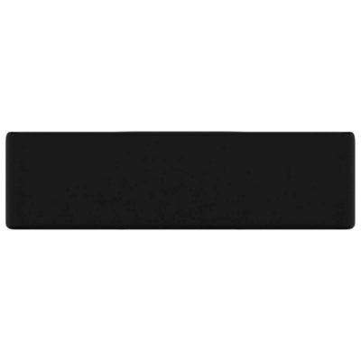 Ceramic Bathroom Sink Basin with Faucet Hole Black Square