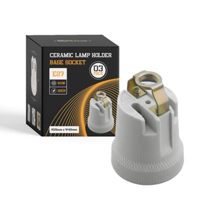 Ceramic Bulb Holder E27 Porcelain Bulb Holder Heat Resistant Home ...