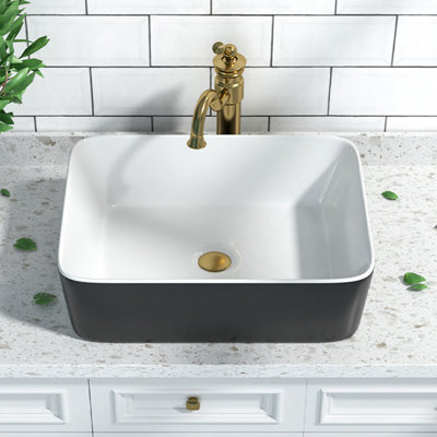 Ceramic Countertop Basin, DeerValley Rectangular Bathroom Vessel Sink ...