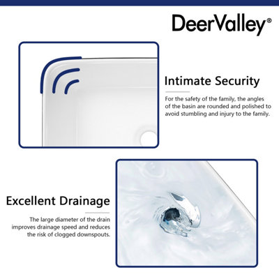Ceramic Countertop Basin, DeerValley Rectangular Bathroom Vessel Sink ...