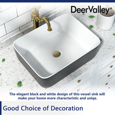 Ceramic Countertop Basin, DeerValley Rectangular Bathroom Vessel Sink ...