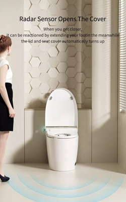 Ceramic Intelligent Smart WC Toilet: Automatic Flush, Foot Sensor ...