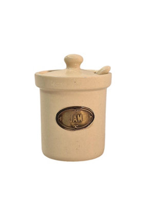 CERAMIC JAM JAR WITH CERAMIC SPOON