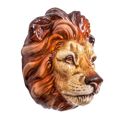 Ceramic Lion Head Flower Storage Vase