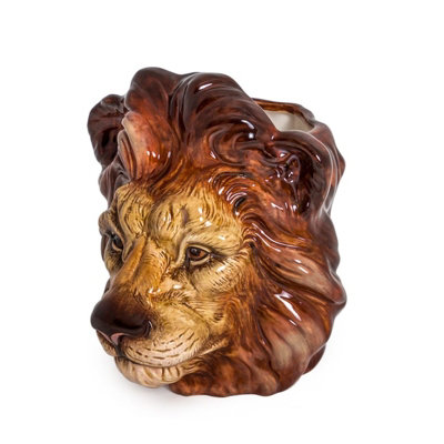 Ceramic Lion Head Flower Storage Vase