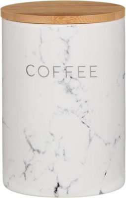 Ceramic Marble Effect Tea Coffee Sugar Canister Set