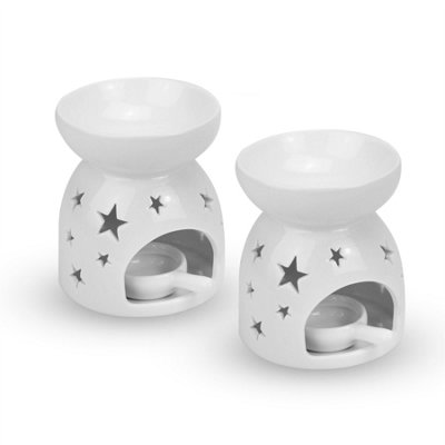 Ceramic Oil Burners Set of 2 Stars - M&W | DIY at B&Q