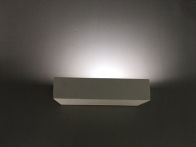 Ceramic Rectangle Wall Light, White Paintable Uplighter G9 socket (NO ...