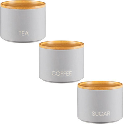 Ceramic Stackable Tea Coffee Sugar Canister Set