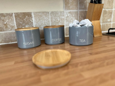 Ceramic Stackable Tea Coffee Sugar Canister Set
