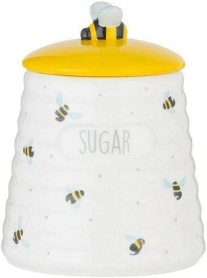 Ceramic Sweet Bee Stoneware Kitchen Tea Coffee Sugar Storage Canister ...