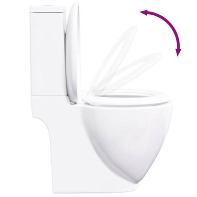 Ceramic Toilet Back Water Flow White