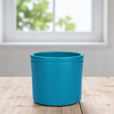 Ceramic Turquoise Indoor Plant Pot