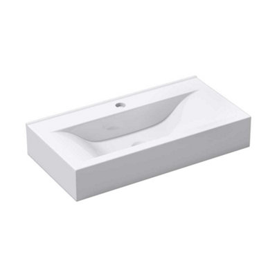 Ceramic Wall Hung or Counter Top Basin Single Faucet Hole Without ...
