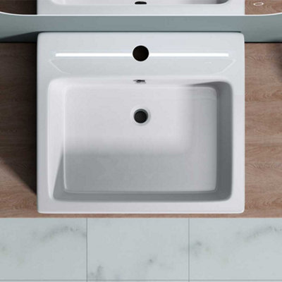 Ceramic Wall Hung or Counter Top Basin - Single Tap Hole With Overflow ...