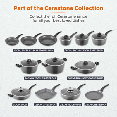Cerastone 30cm Low Casserole Graphite