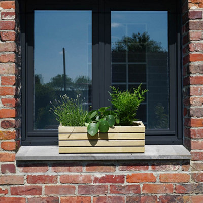 Cerland Horizon Contemporary Wooden Window Box Planter - W59cm x H19cm ...
