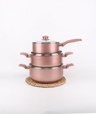 Cermalon Rose Gold 8 Piece Cookware Set