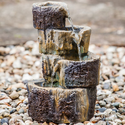 Certikin Heissner Tree Stump Cascade Water Feature with Pump + Lights ...