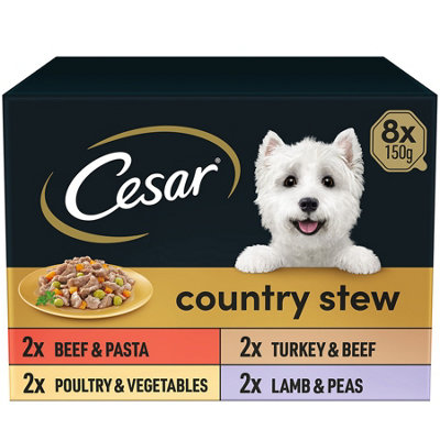 Cesar Deliciously Fresh Pouch Favourites In Jelly 12x100g (Pack of 4)