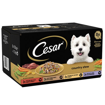 Cesar Deliciously Fresh Pouch Favourites In Jelly 12x100g (Pack of 4)