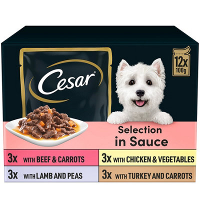 Cesar Deliciously Fresh Pouch Favourites In Sauce 48 x 100g