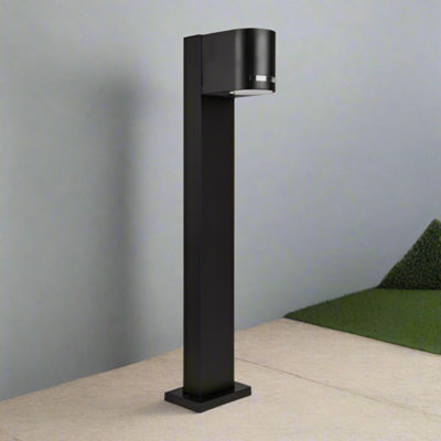 CGC Black Outdoor Outside Garden Pathway Post Light Curved GU10 Single ...