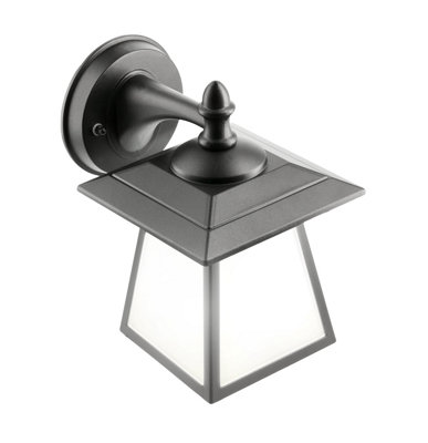 CGC Black Outdoor Outside Wall Light Traditional Vintage Opal Diffuser ...