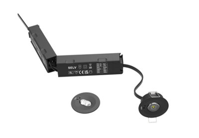 CGC Black Recessed Emergency Downlight with changeable corridor and ...