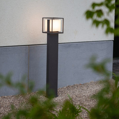 CGC BRITNEY Dark Grey Cube Outdoor LED Post Light | DIY at B&Q