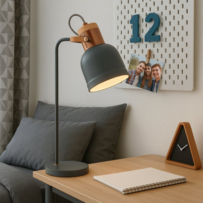 CGC CHAR Grey and Copper Desk Lamp Study Light Adjustable Head