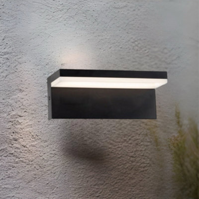 CGC DALLAS Black Rectangular Outdoor Wall Light LED Opal Diffuser 3000k ...