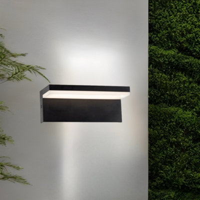 CGC DALLAS Black Rectangular Outdoor Wall Light LED Opal Diffuser 3000k ...
